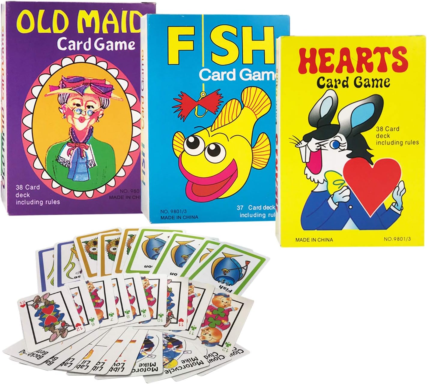 Amazon.com: Kids Card Games Set of 12 - Includes 4 Each of Old Maid ...