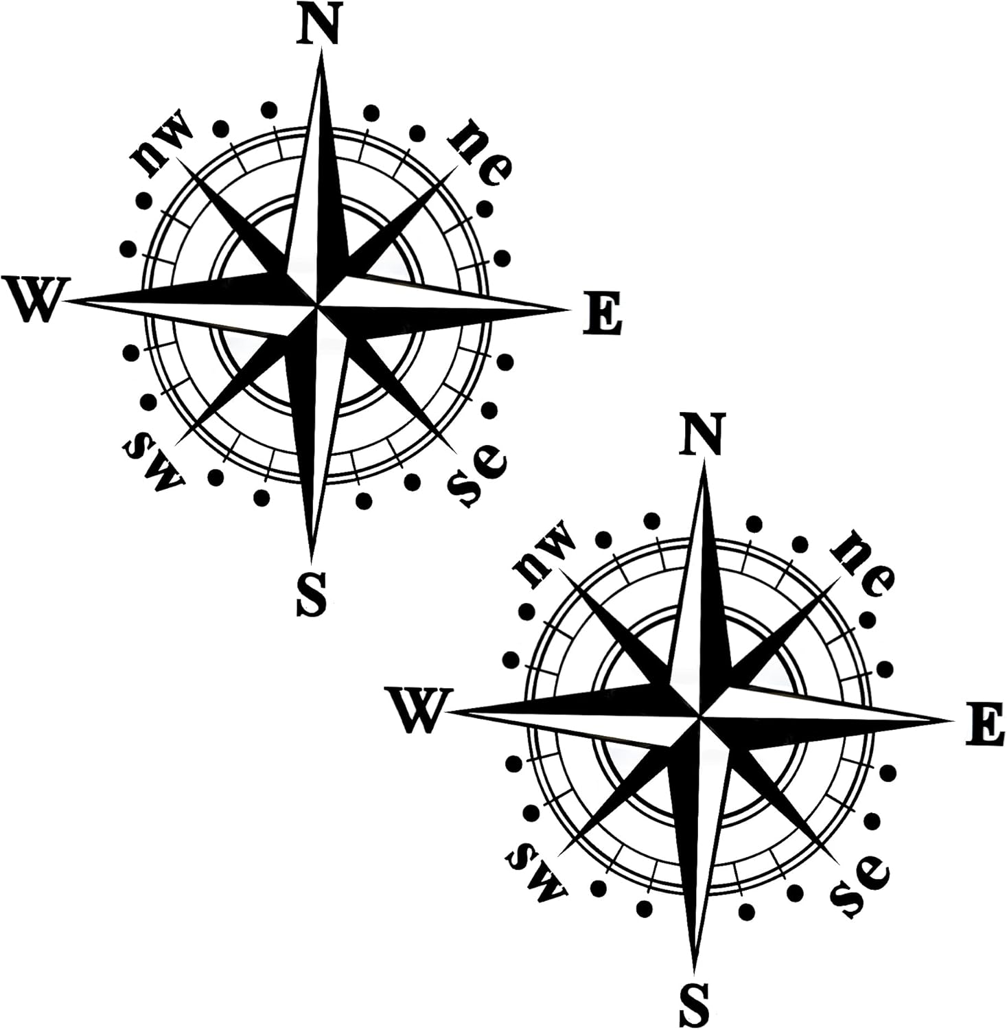 Amazon.com: Cretty-Meet 2 PCS Compass Car Stickers Compass Shaped Car ...