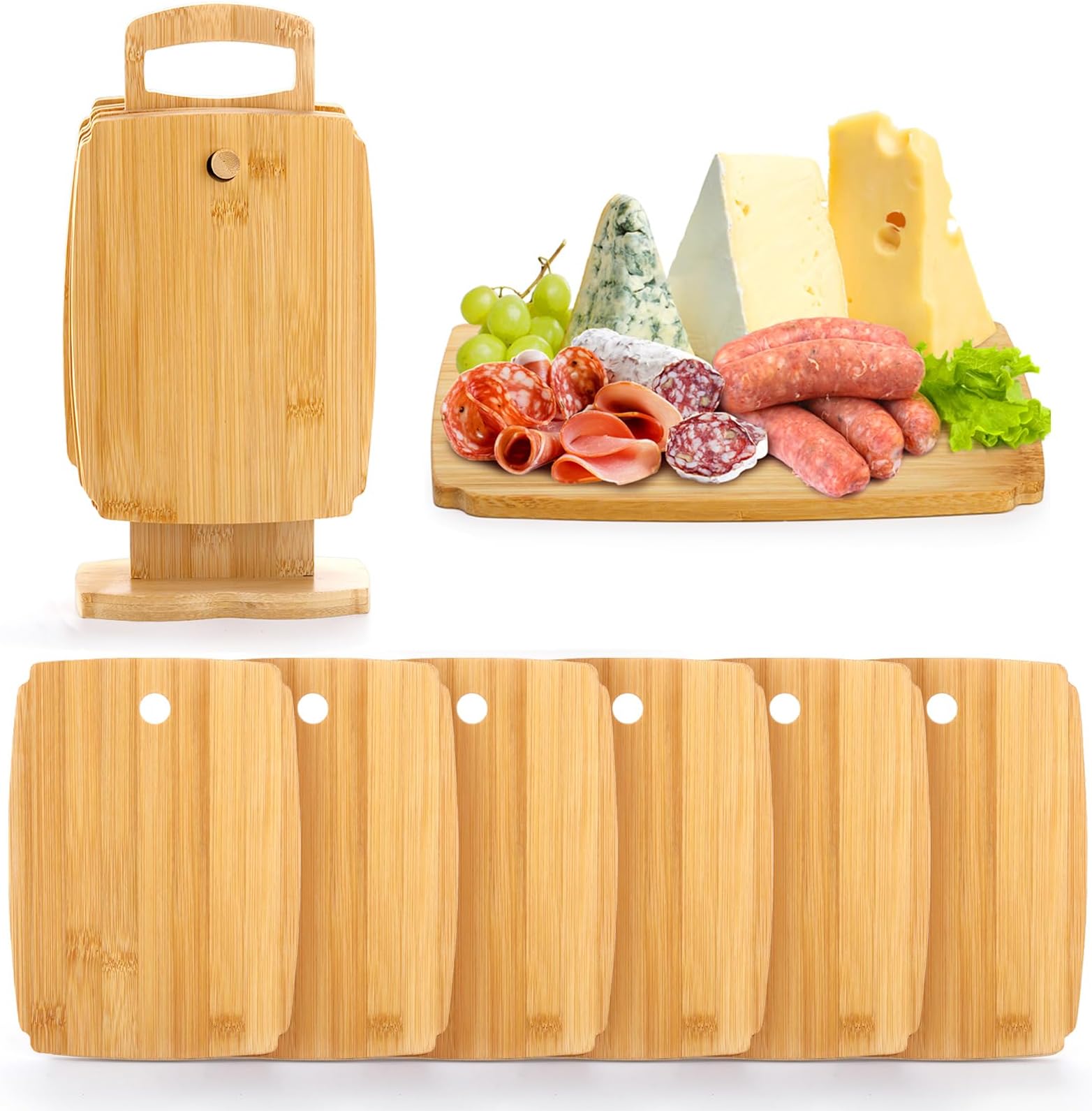 Amazon.com: Nicunom 6 Pcs Mini Charcuterie Boards with Hold, Small ...