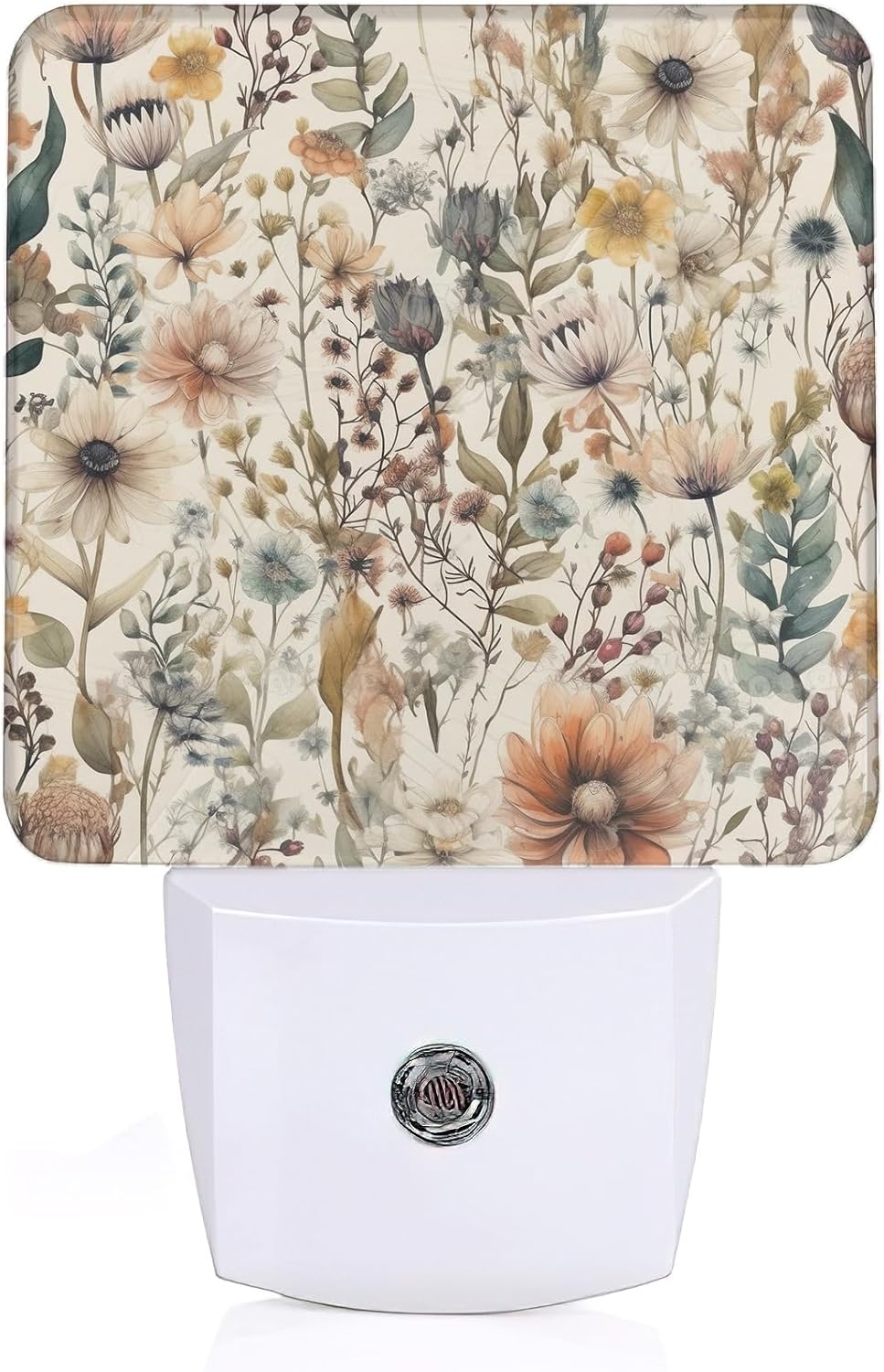 Boho Watercolor Floral Night Light, Dusk to Dawn Sensor Night Lights ...