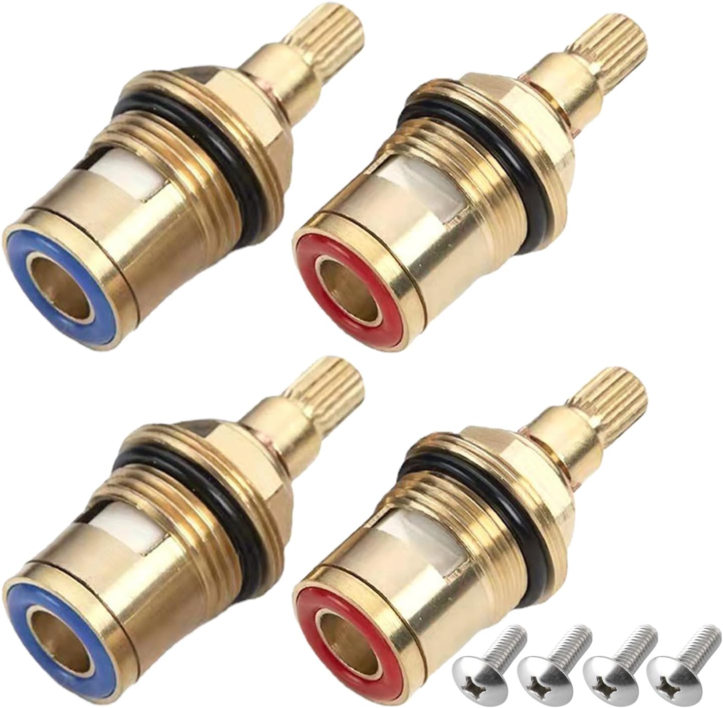Ceramic Tap Cartridge 1/4 Turn 20 Spline,4Pcs Tap Replacement Ceramic ...