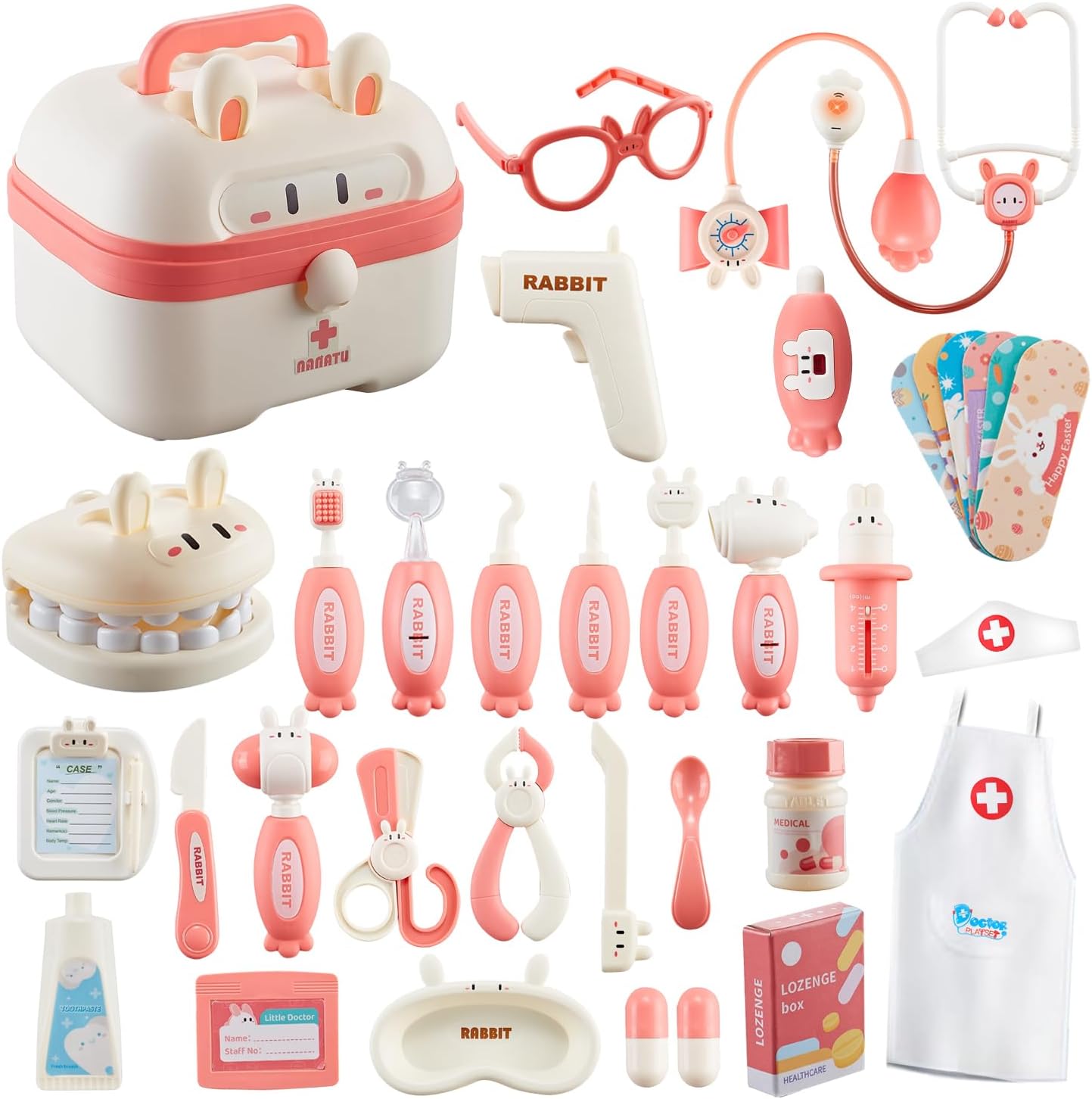 PanKome Doctor Kit for Kids, Medical Kit with Stethoscope, Pretend Play ...