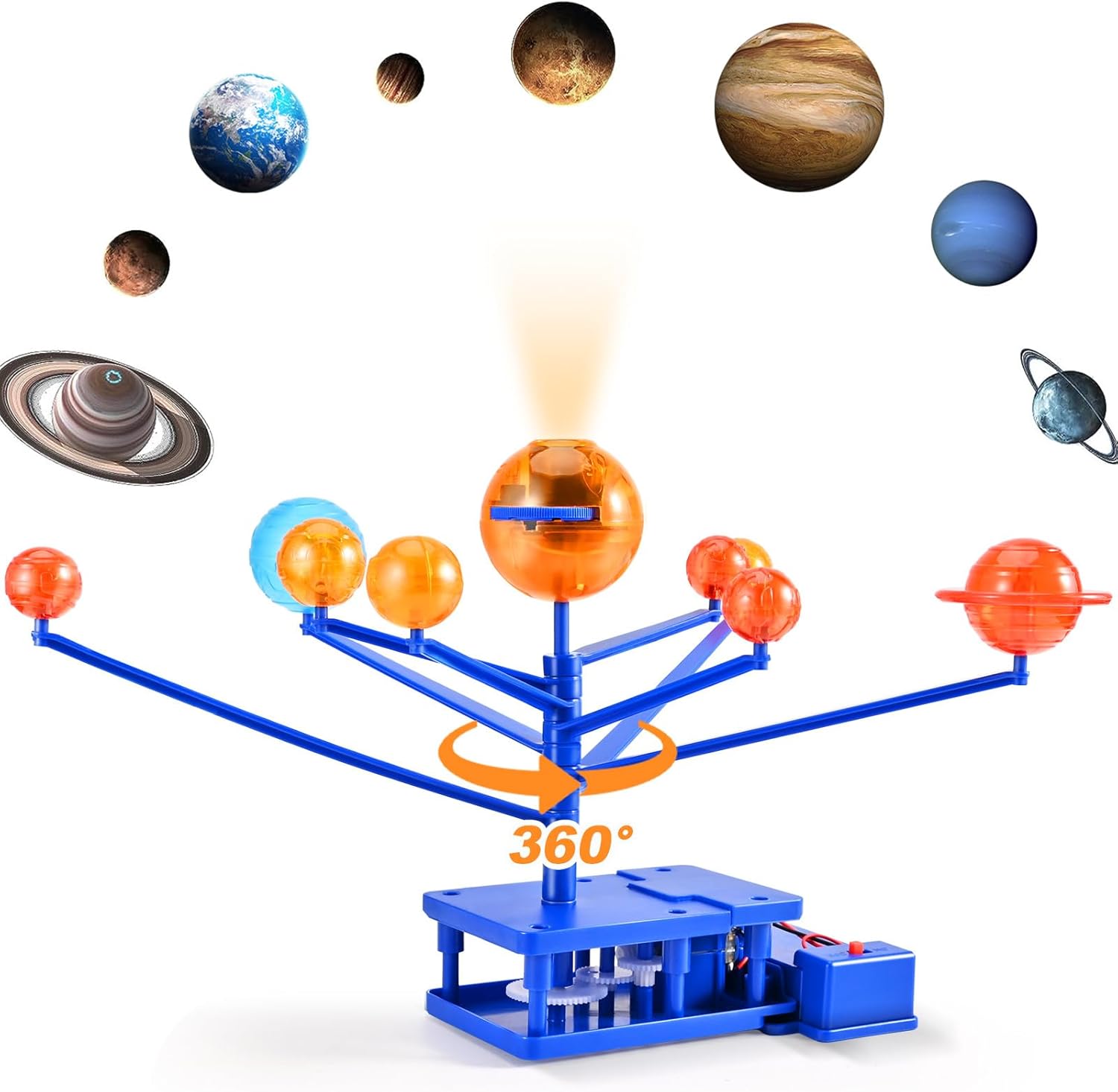 Amazon.com: Rotating Solar System Model for Kids - Planets Orbiting Sun ...