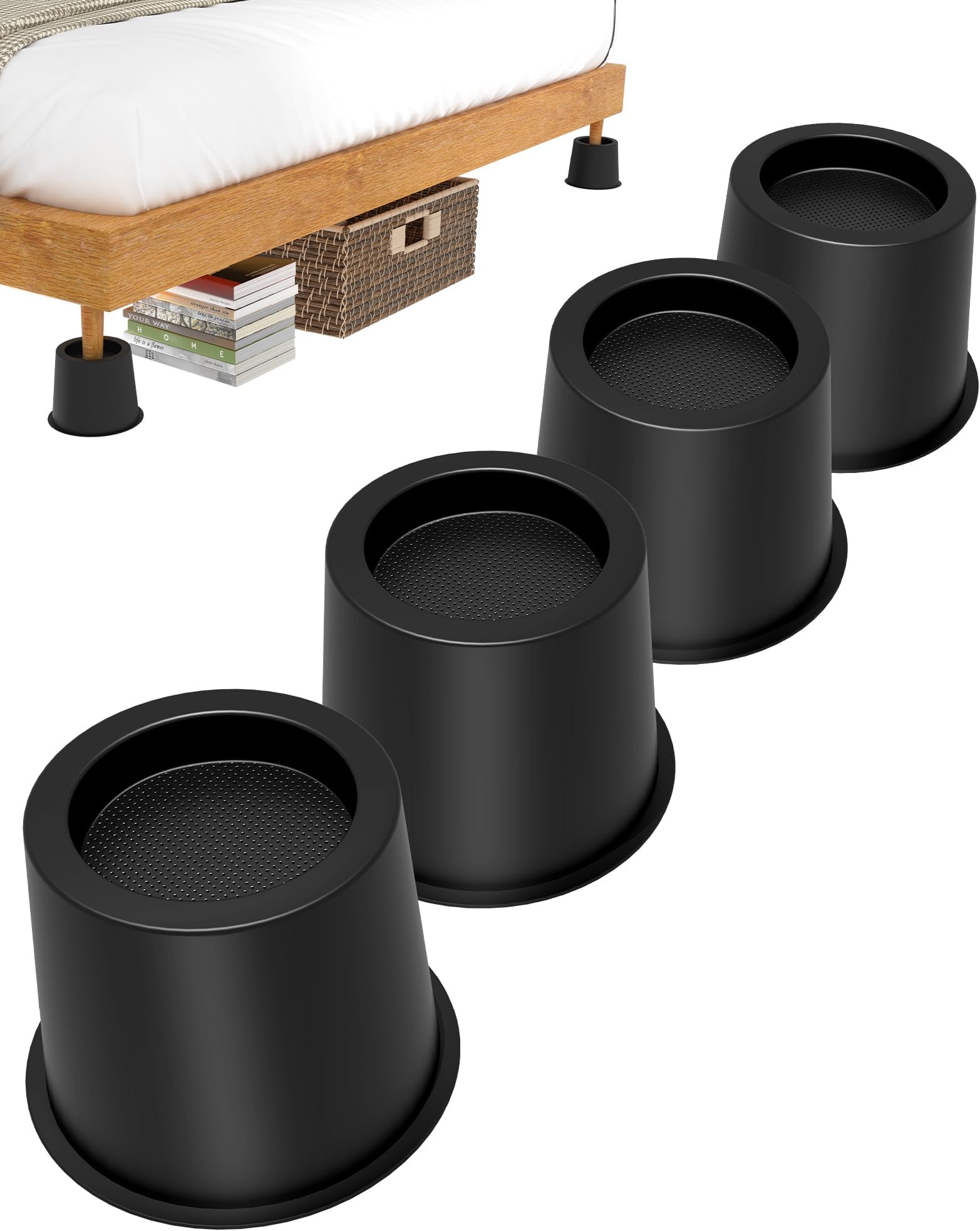 Amazon.com: 2PCS Bed Risers Furniture Riser Heavy Duty Bed Lifts in ...