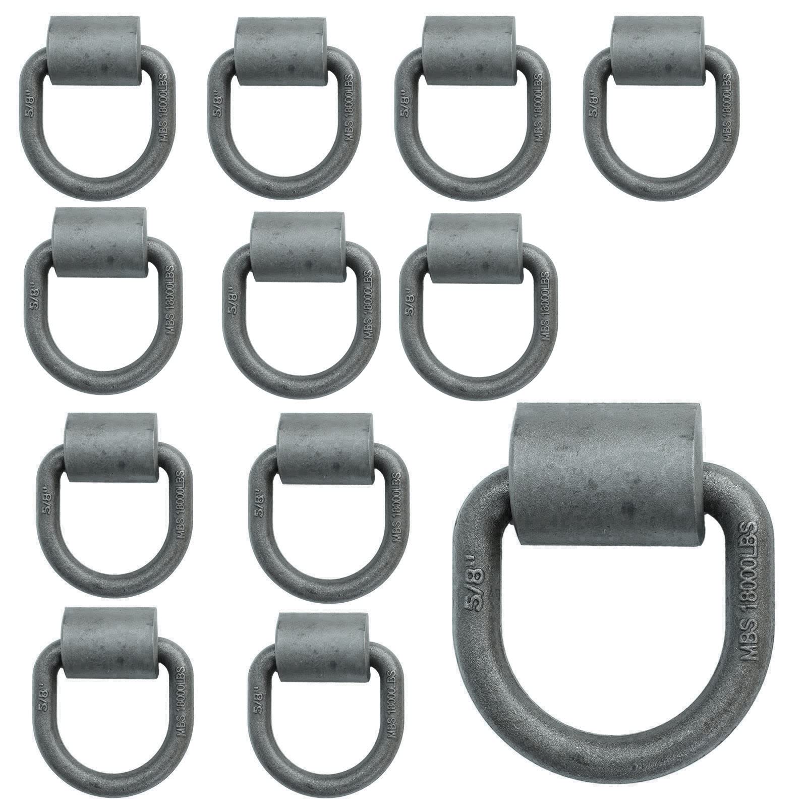 Snapklik.com : Aikosin 5/8" 18000LBS Heavy Duty Weld-On Forged D Ring