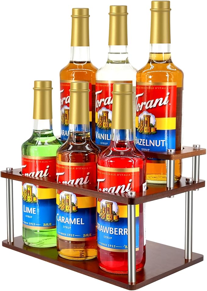 Amazon.com: SHILFID Coffee Syrup Organizer Rack,2-Tier Coffee Syrup ...