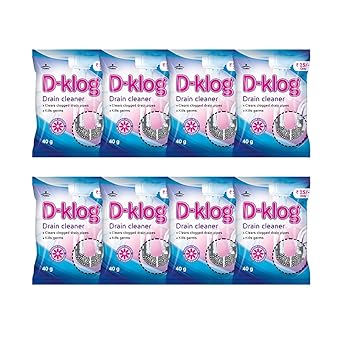 D-Klog Drain Cleaner Powder (40g x 8 Units), Removes Clogs, Blockages ...