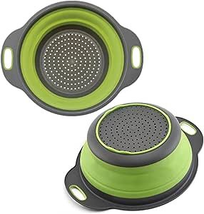 Amazon.com: Green Round Silicone Collapsible Colander – Silicone Round ...