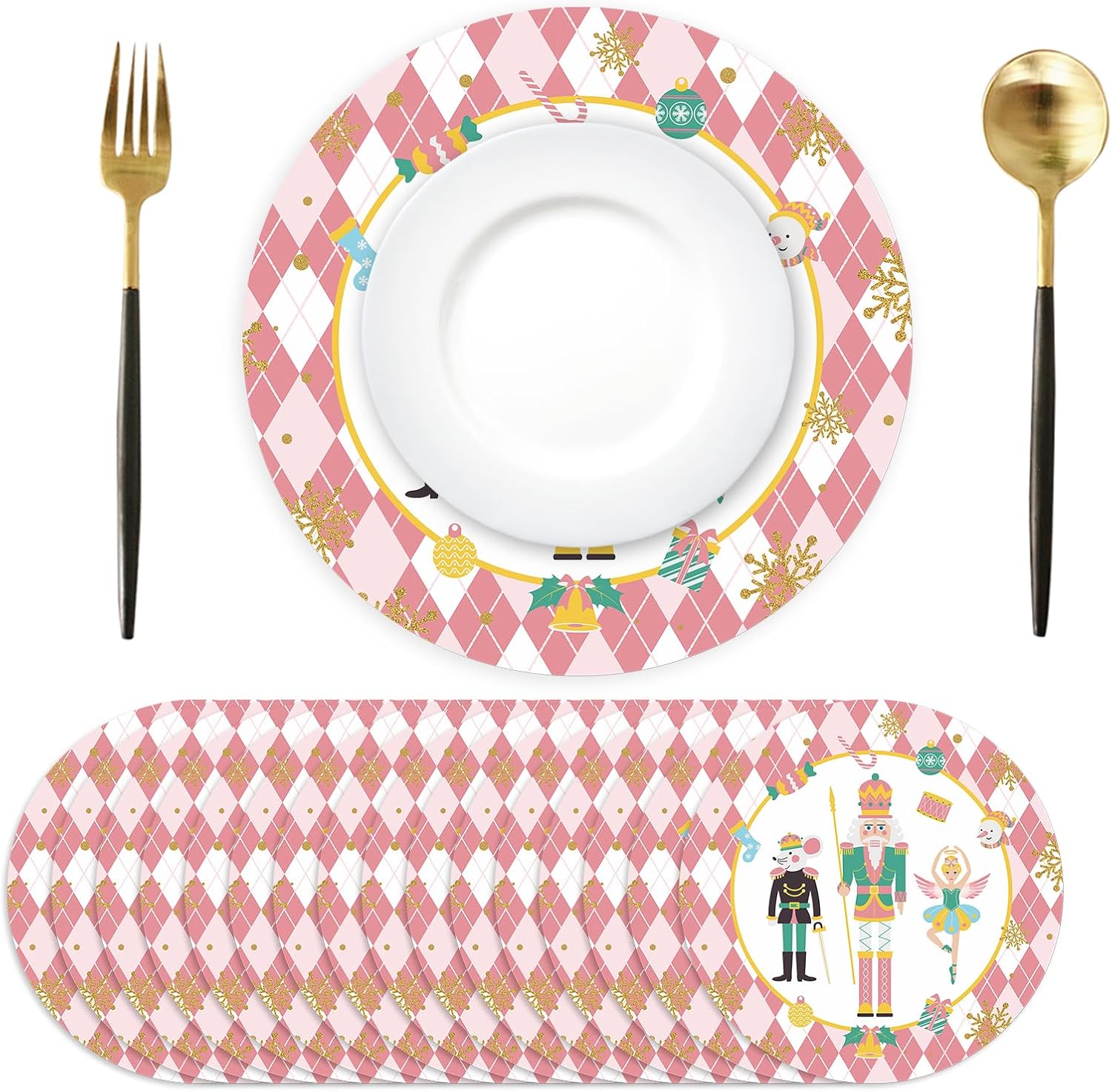 Amazon.com: Christmas Paper Placemats Disposable 50 Pack Round ...