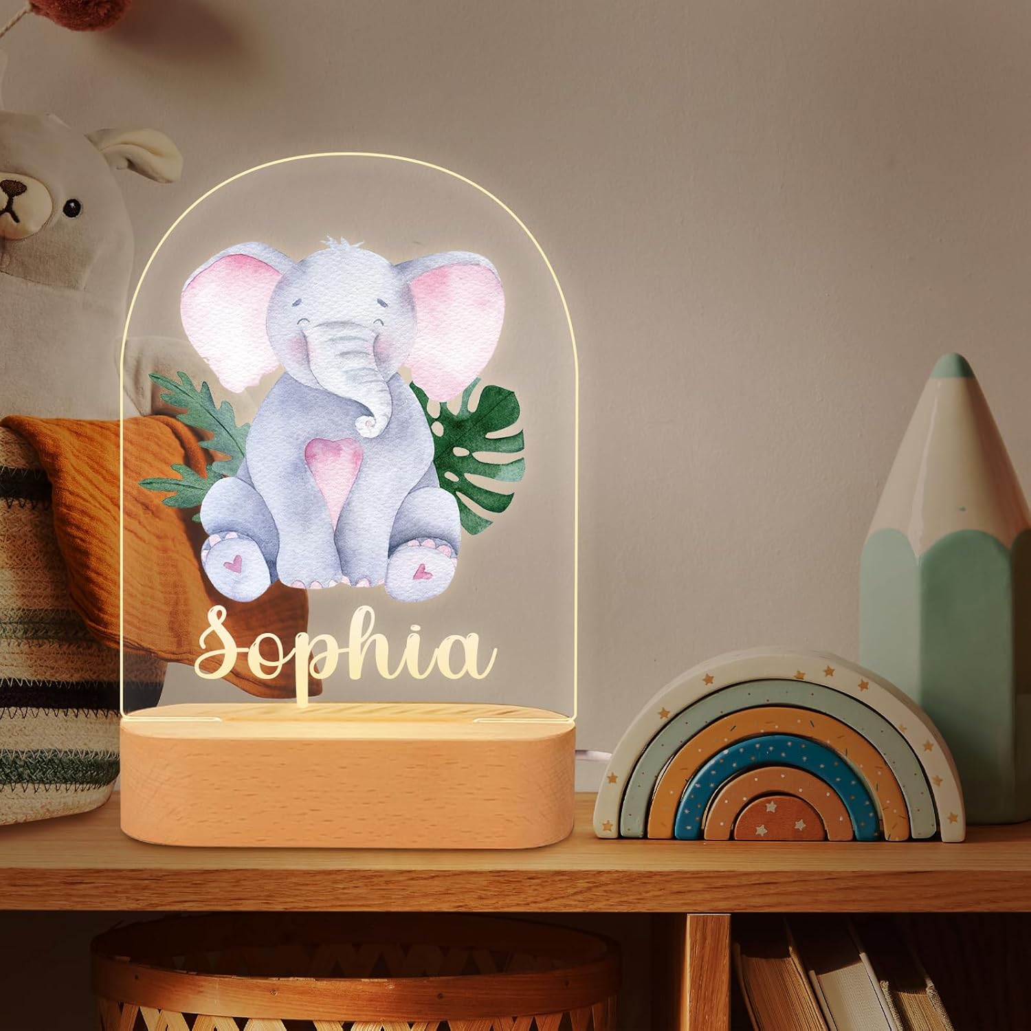 Amazon.com: Personalized Night Light for Kids Custom Name Night Light ...