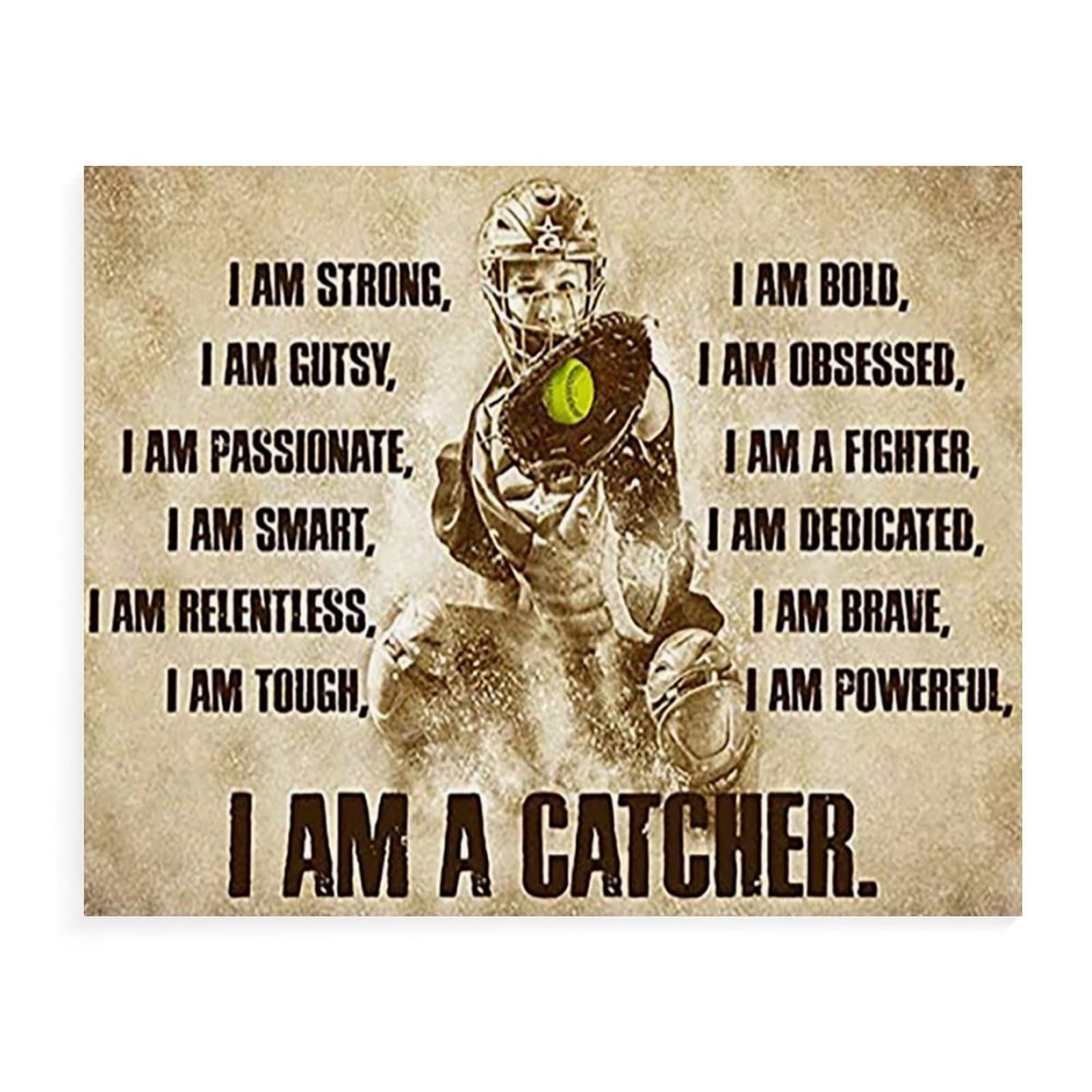 Amazon.com : I Am A Catcher Softball Poster,12 * 8 Inches Vintage Funny ...