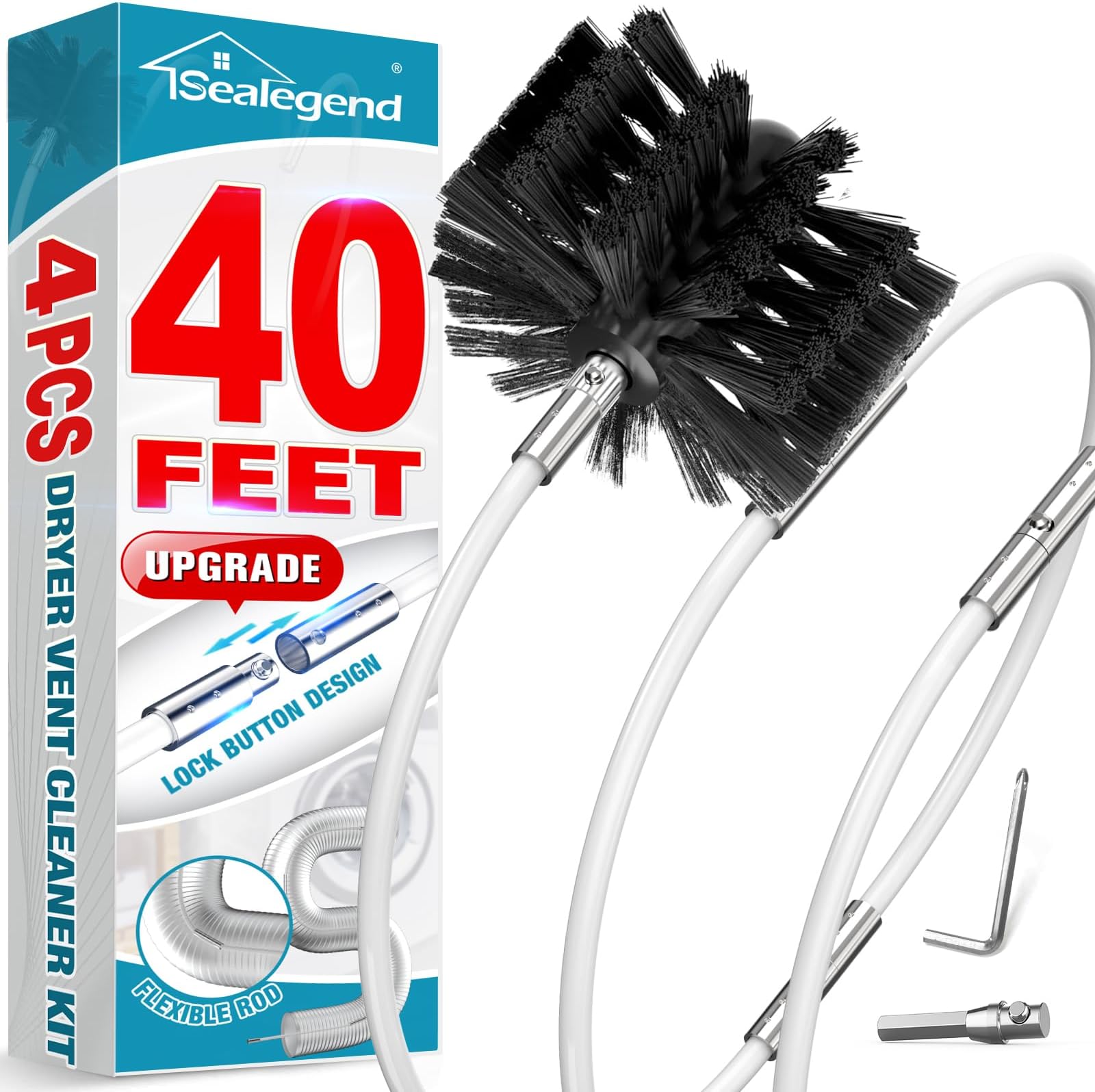 Amazon.com: 14' Quick Snap Cleaning Kit with Drill Attachment for Dryer ...