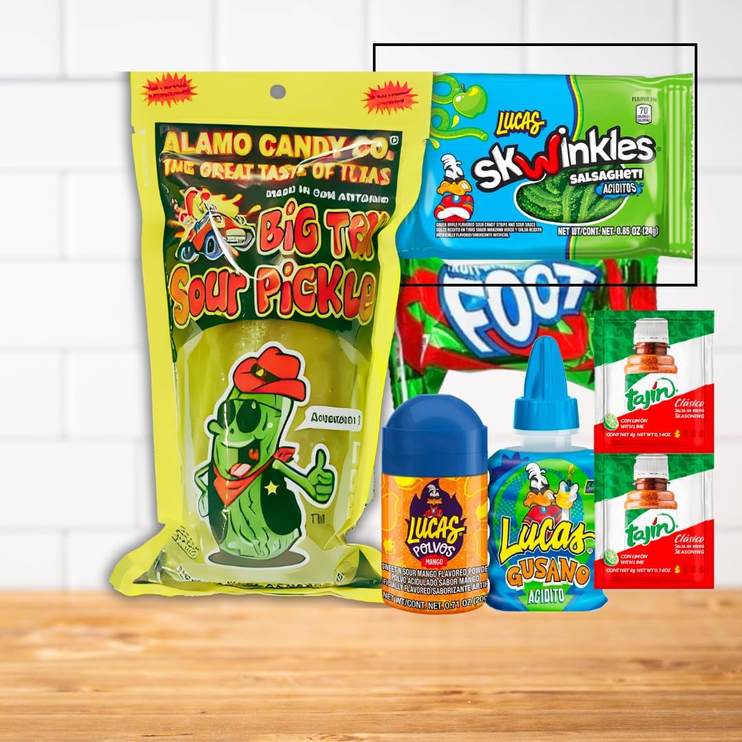 Amazon.com : Chamoy Pickle Kit with Mexican Candy, Includes Gusano ...