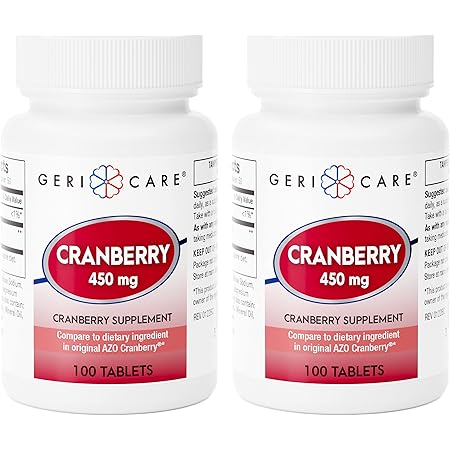 Amazon.com: Cranberry Supplement, Gericare, 450 mg Tablet, 100 Per ...