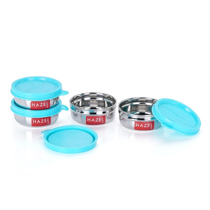 Buy HAZEL Container For Kitchen Storage | 90 Ml Each Stainless Steel ...