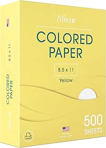 Amazon.com: Alitte Colored Yellow Paper 500-Sheets - 8.5 x 11, Arts ...