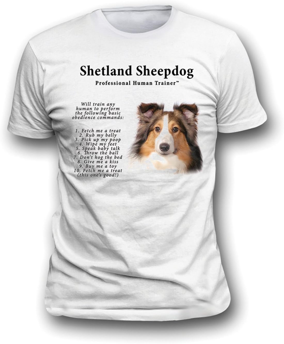 Shetland Sheepdog Sheltie SABLE Human Trainer Adult T Shirt - 2XL ...