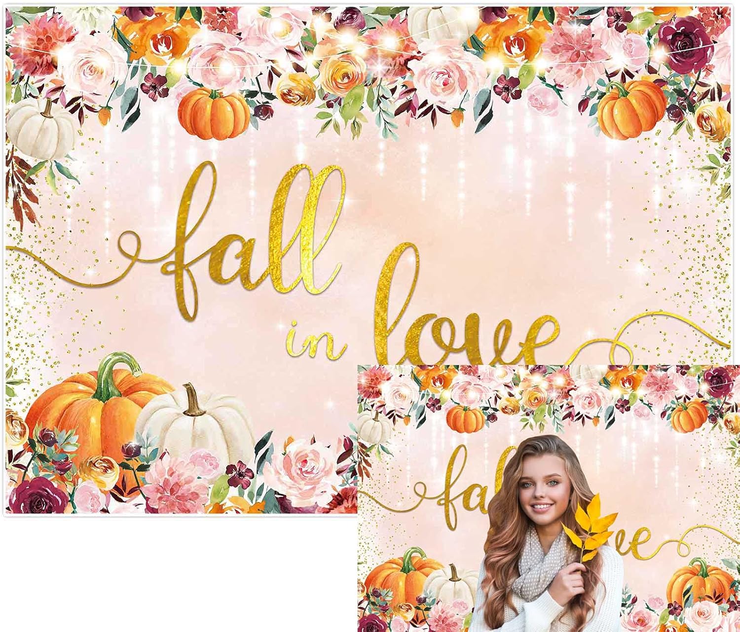Amazon.com : Allenjoy 7x5ft Fall in Love Decorations Backdrop Pastel ...