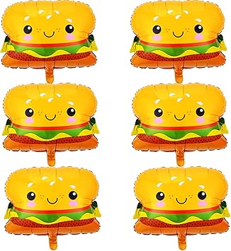 Amazon.com: Tagberoy 6PCS Hamburger Balloons Food Themed Balloons ...