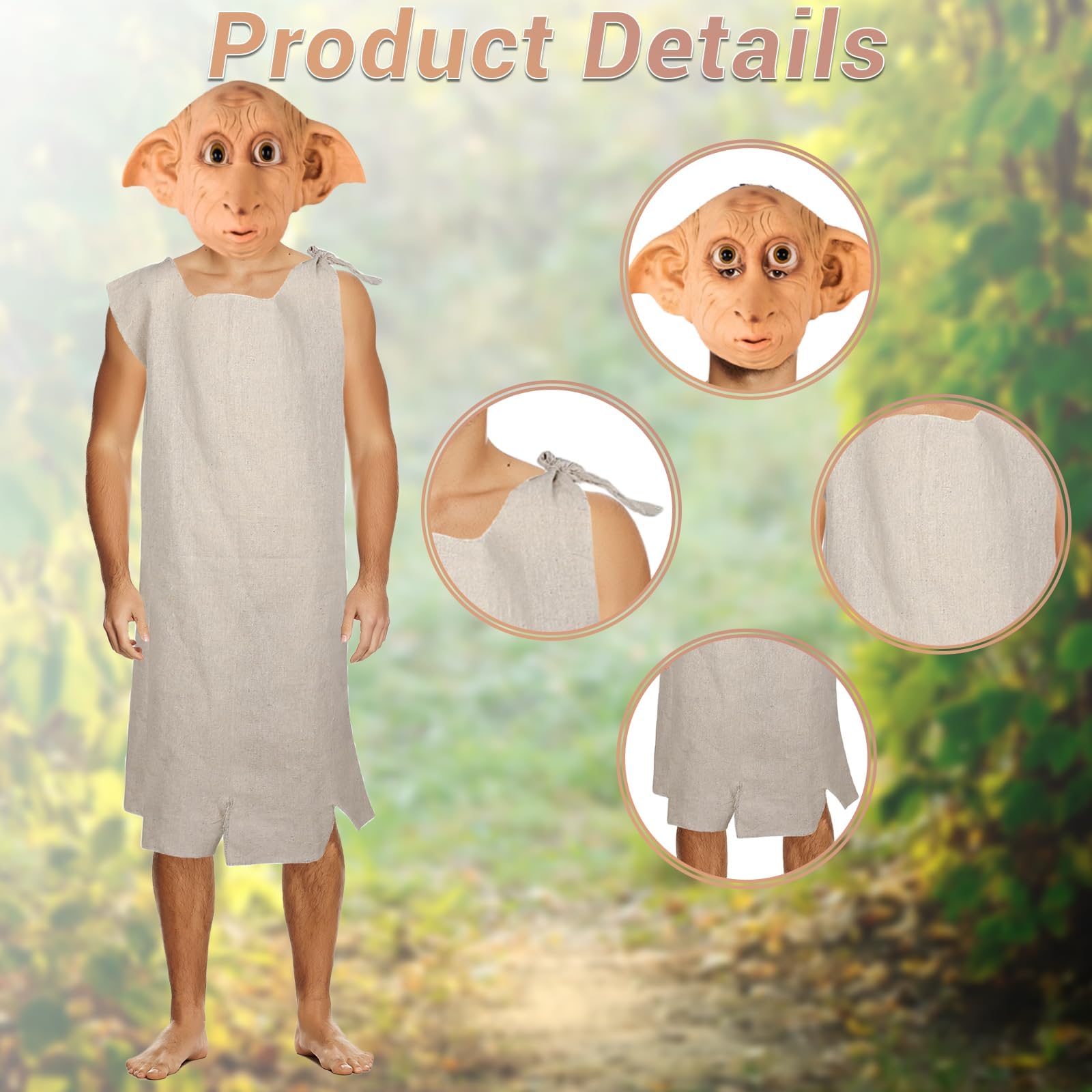 SINSEN Dobby Costume Mask for Adults Halloween Latex House Elf Dobby ...