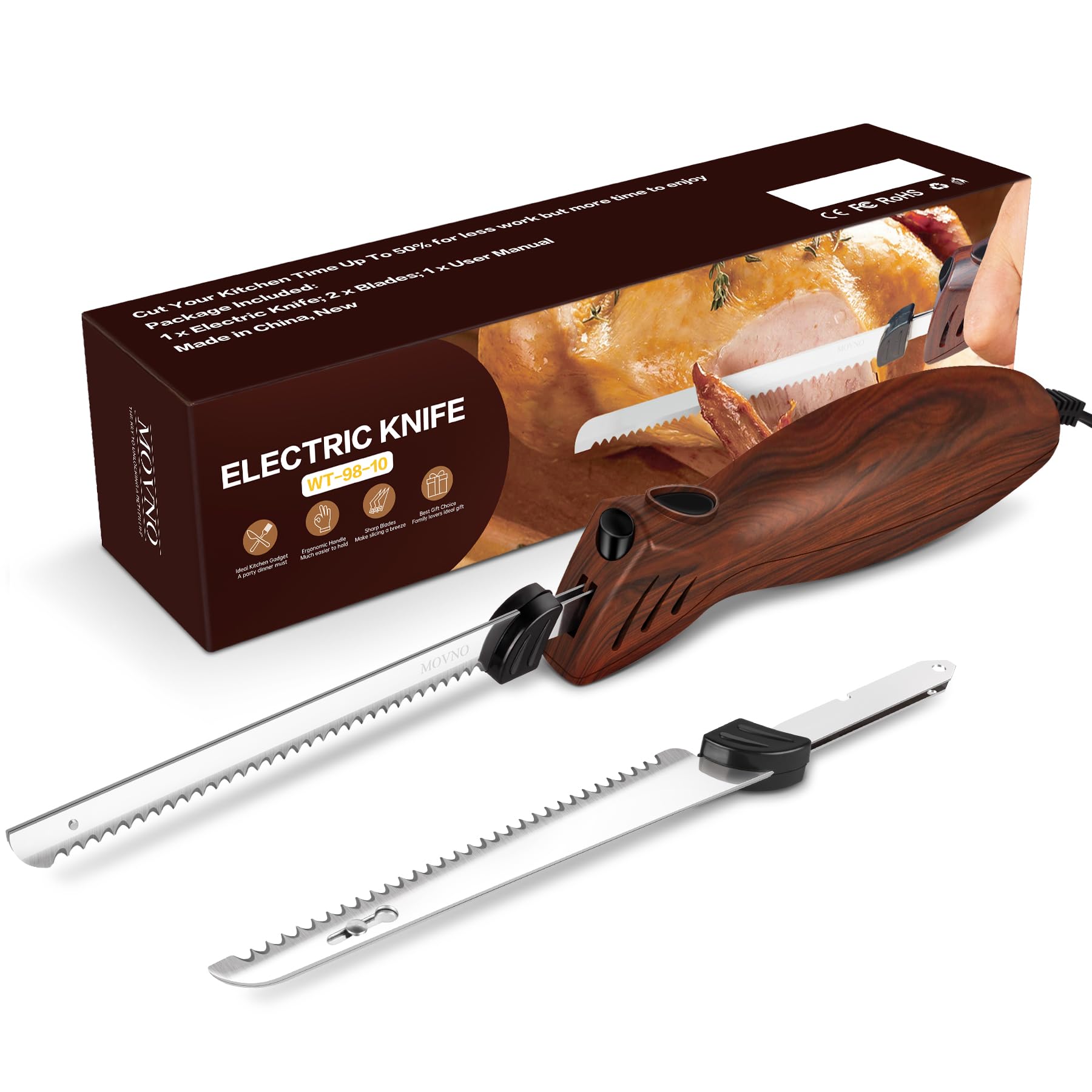 Amazon.com: MOVNO Electric Knife for meat slicing, Carving Turkey ...