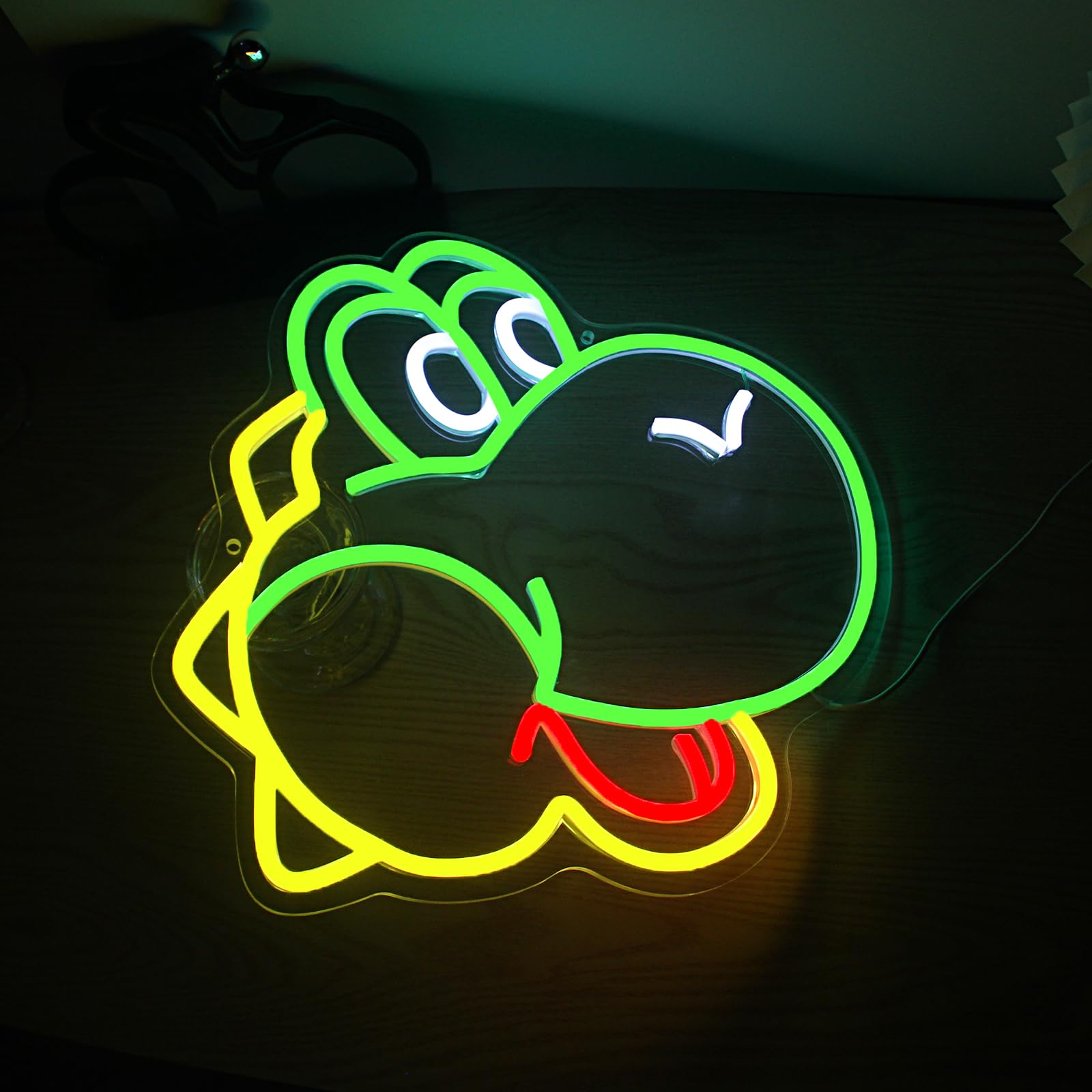 Yoshi Neon Sign Green Led Anime Dinosaur Neon Light Signs for Wall ...