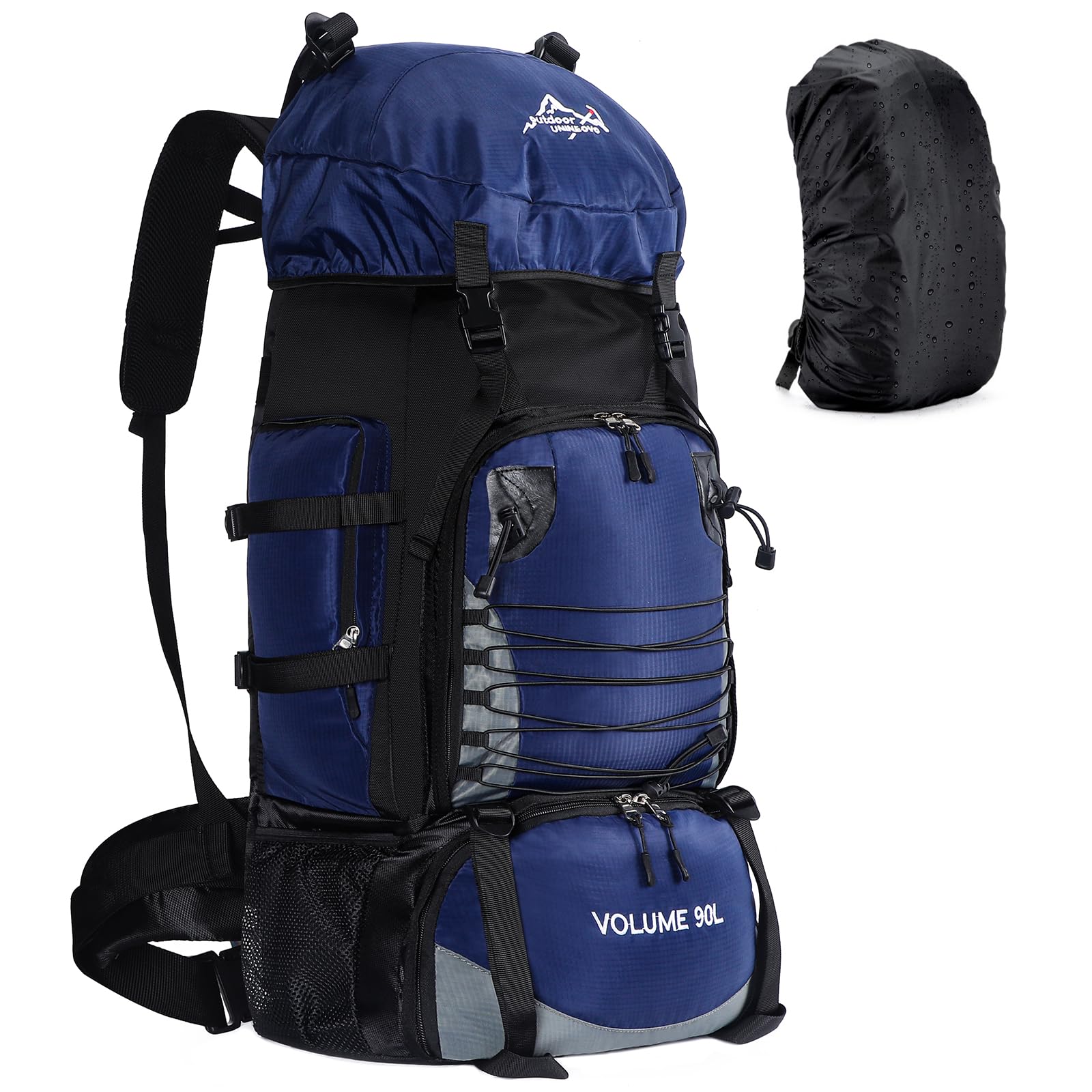 Amazon.com : Hiking Backpack with Rain Cover, 90L Camping Backpack ...