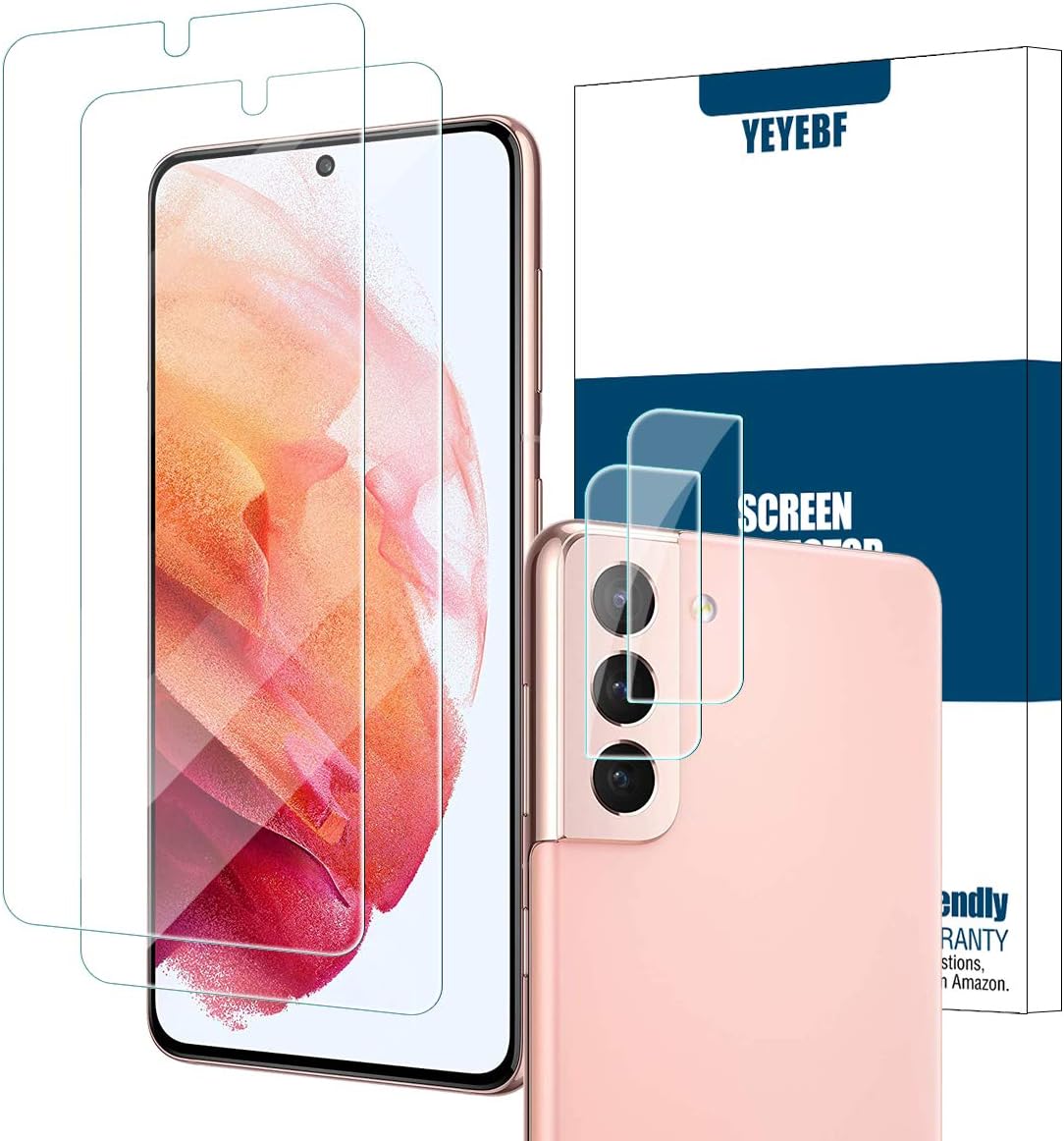 Amazon.com: Galaxy S21 Plus HD Clear Tempered Glass Screen Protector ...