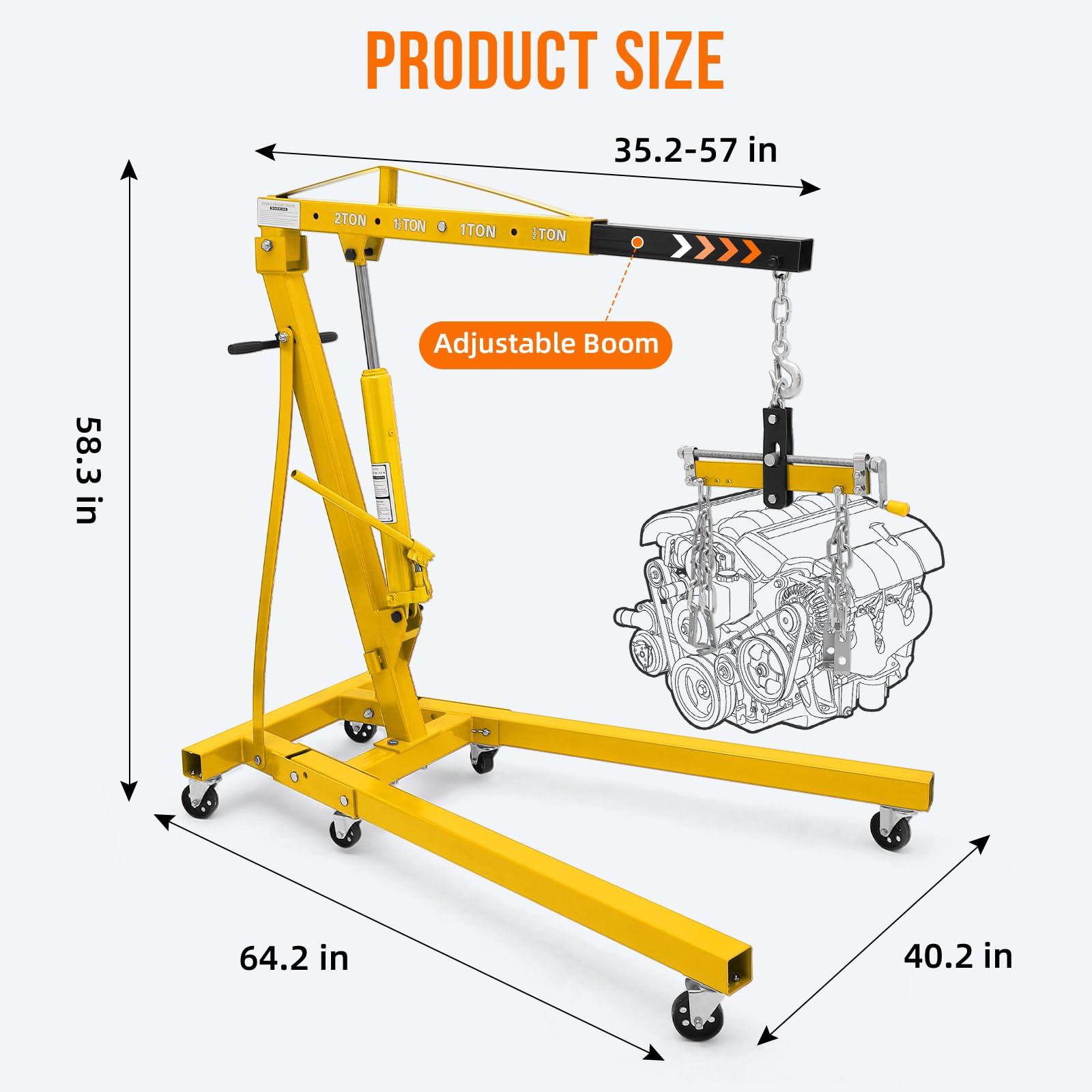 Snapklik.com : 2 Ton Folding Hydraulic Engine Hoist