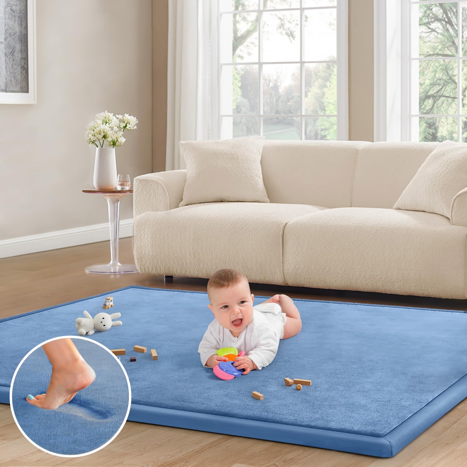Amazon.com: V-mix Baby Play Mat Nursey Decor Area Rug 1.18" Thick ...