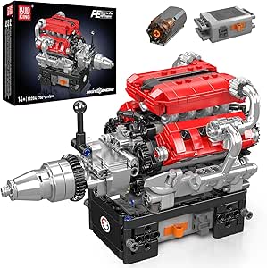 Amazon.com: Mould King 10204 V8 Engine Building Blocks Sets, V8 Engine ...