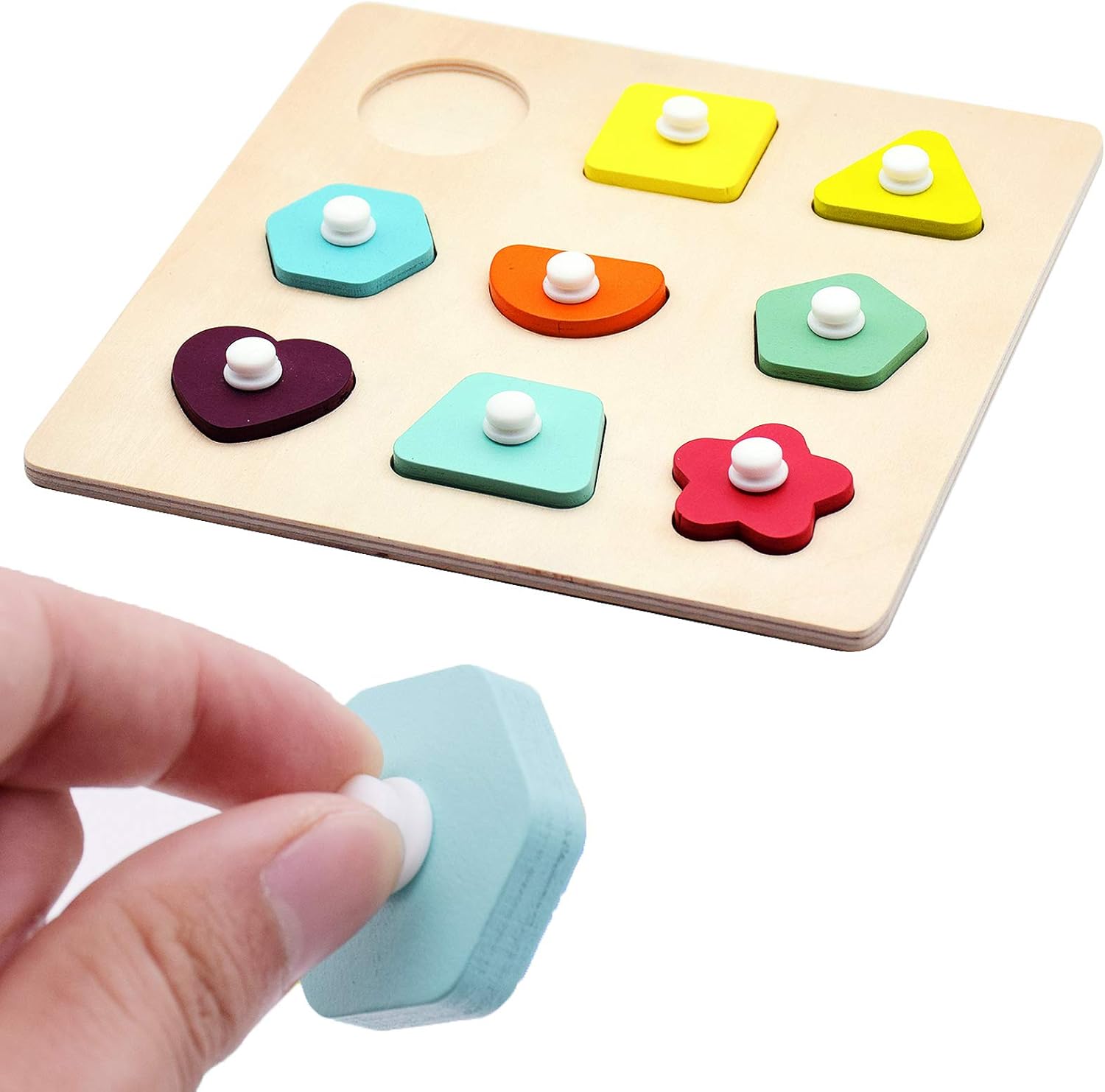 Juguetes clasificadores de formas para bebés perilla de madera ...