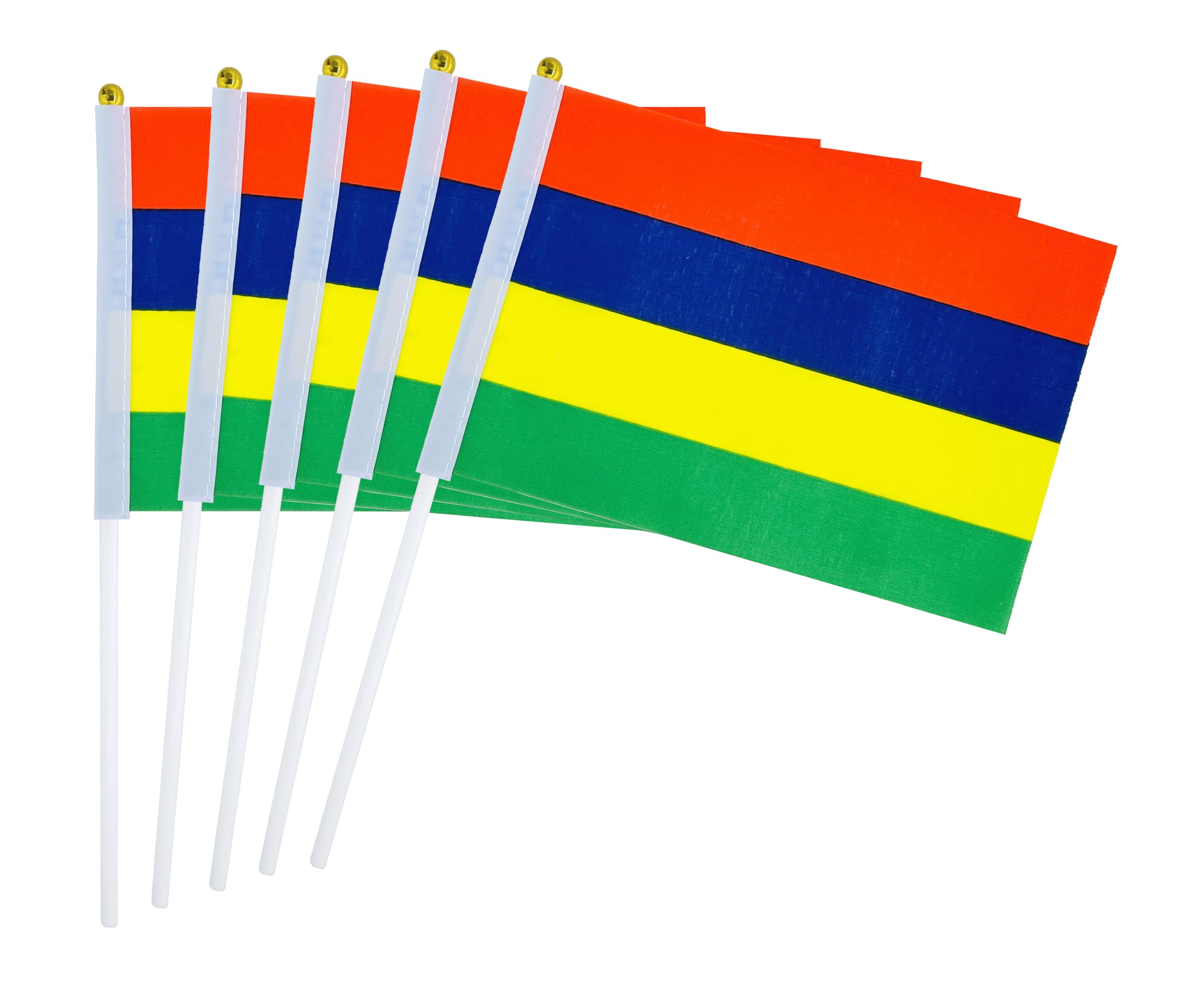 Amazon.com: 25 Pack Hand Held Small Mini Flag Mauritius Mauritian Flag ...