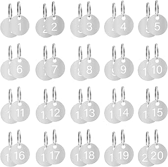 Amazon.com: DANUDON Number Key Tags - 40 Stainless Steel Round Metal ...