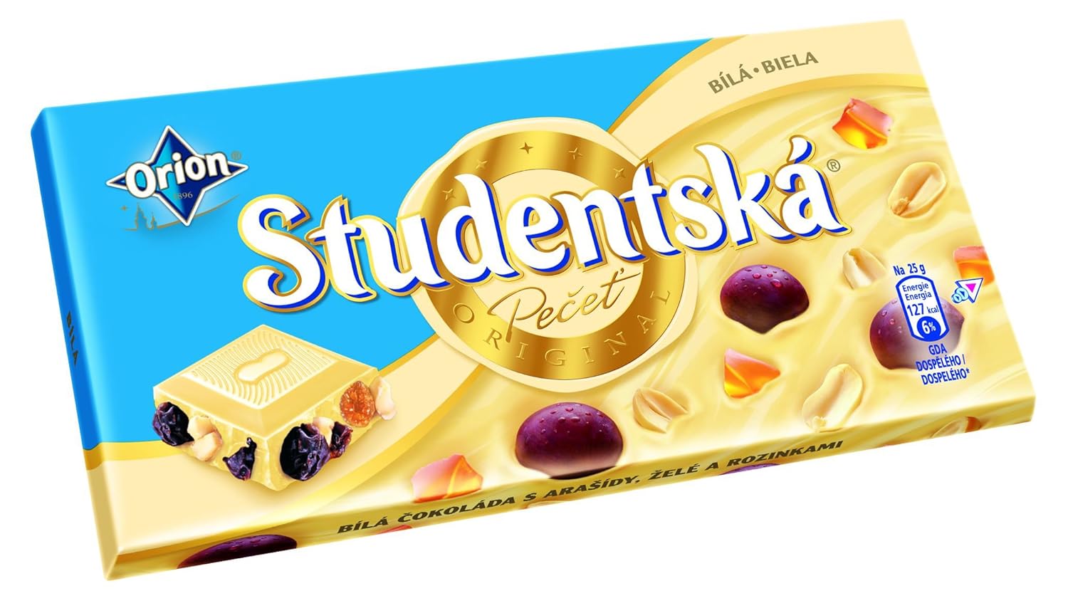 Amazon.com : Orion Studentska White Chocolate Raisins and Nuts 180 g ...