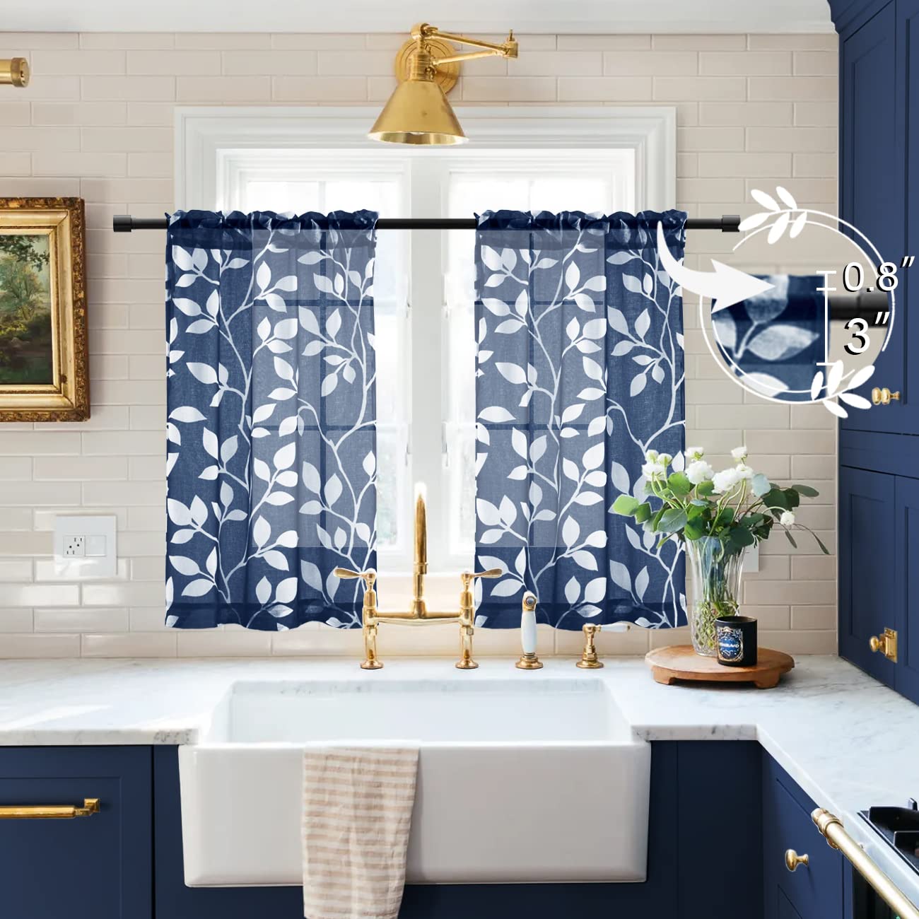 Snapklik.com : XTMYI Kitchen Curtains 24 Inch Length Set Of 2 Pack ...
