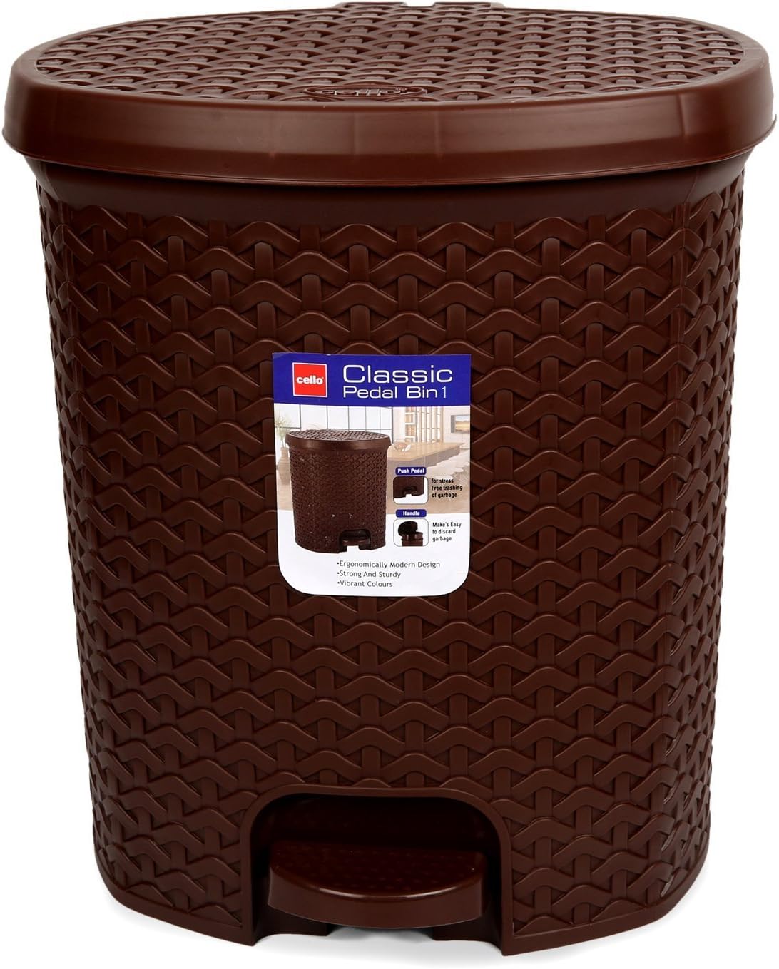 Kolorr Magnum 6 Litres Dustbin with Lid Plastic Garbage Waste Pedal Bin ...
