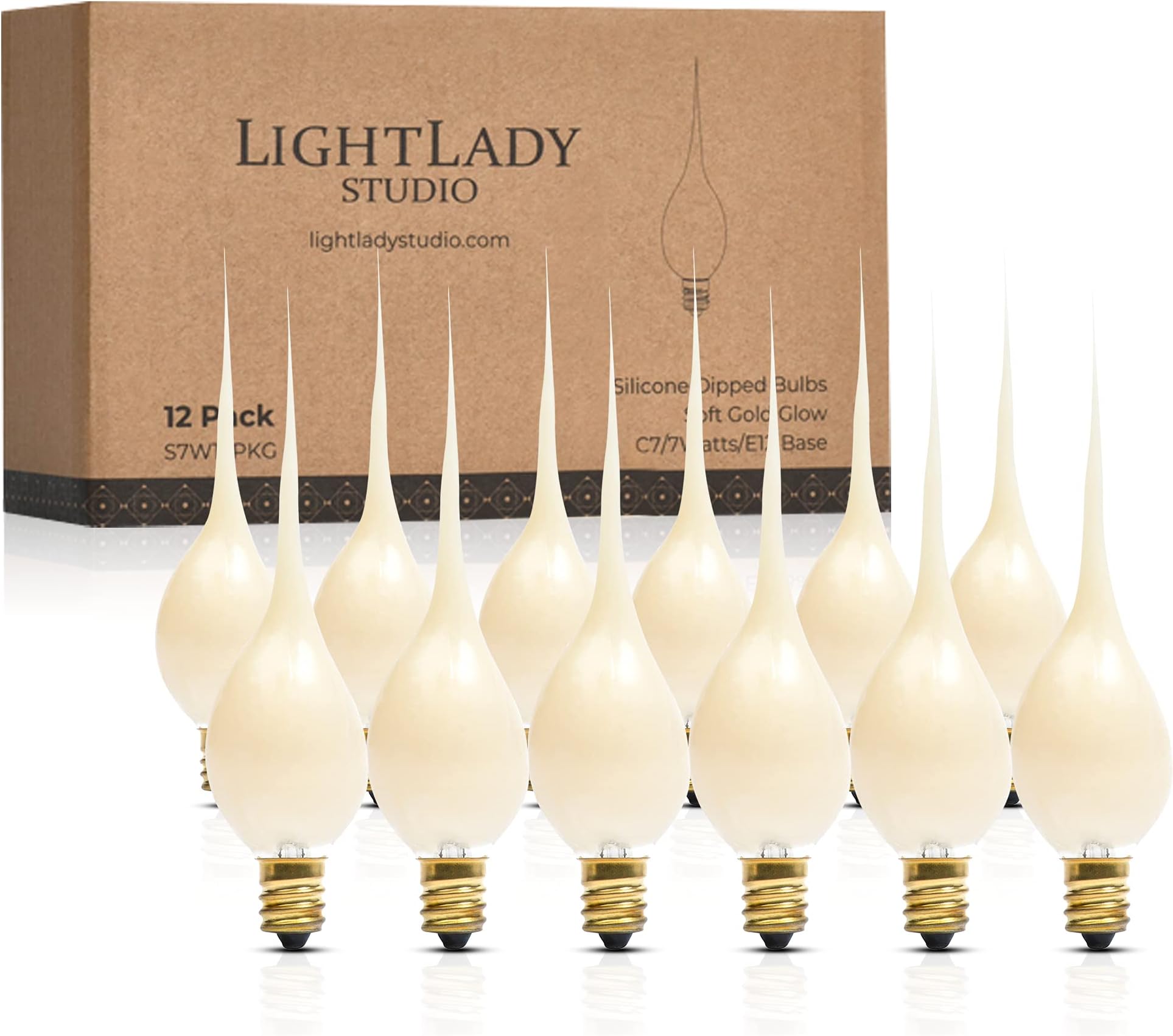 Country Style Silicone Dipped Candle Light Bulbs (Pkg of 10 Bulbs) ~ 7 ...