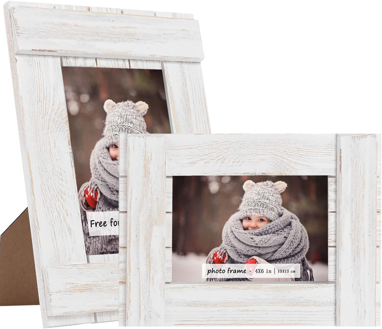 Amazon.com - 4 x 6 Wooden Frame Distressed White 2 Pack