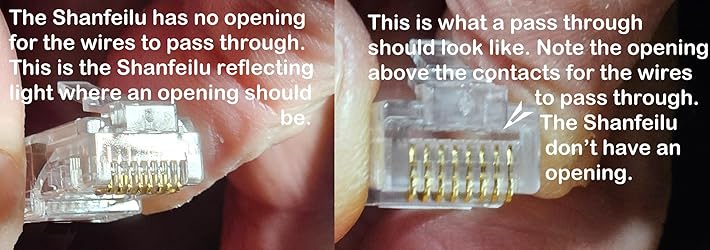 Amazon.com: SHANFEILU RJ45 Cat 6 Non-Pass Through Network Plug ...