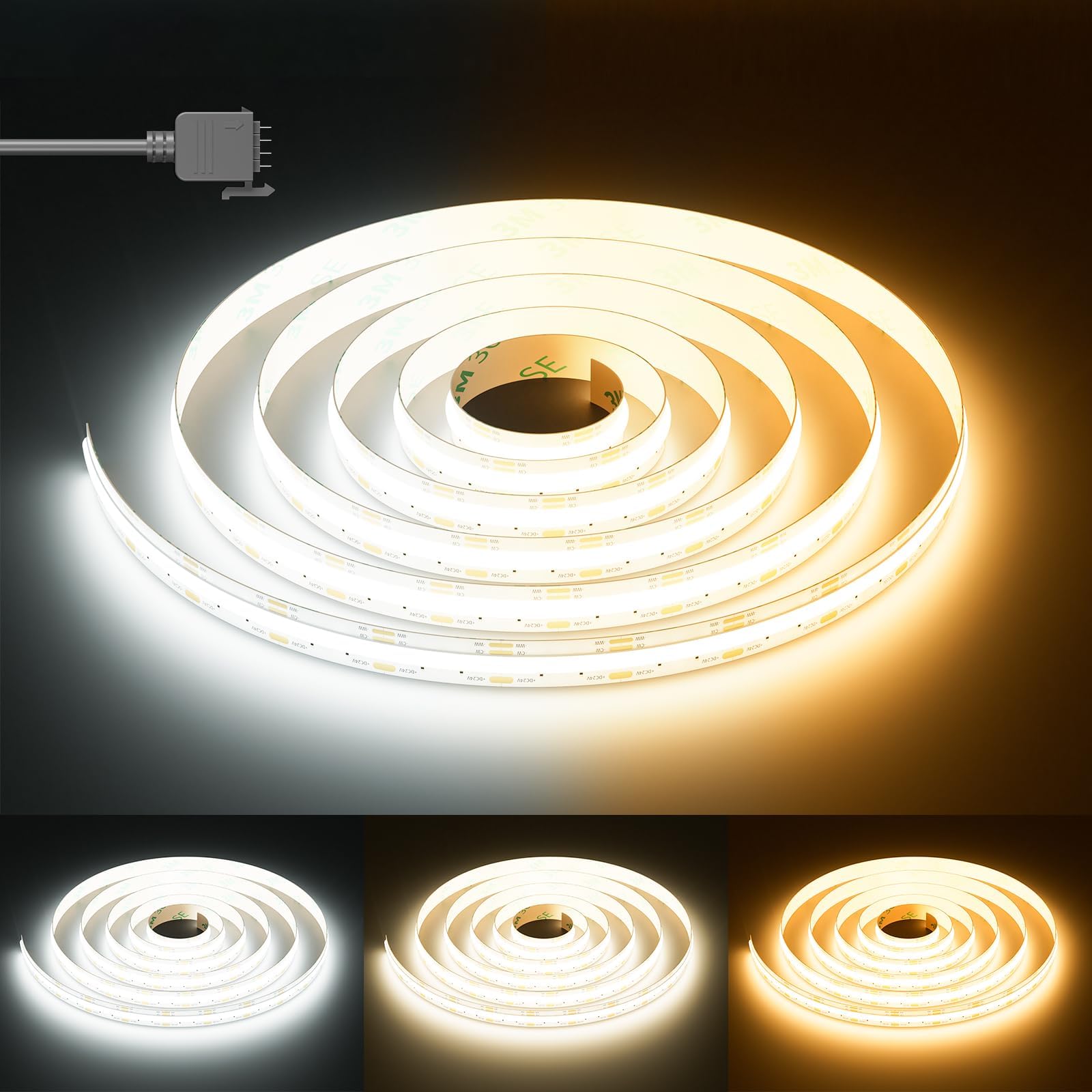 Amazon.com: PAUTIX COB LED Strip Light White CCT Tunable 6400LEDs,CRI90 ...