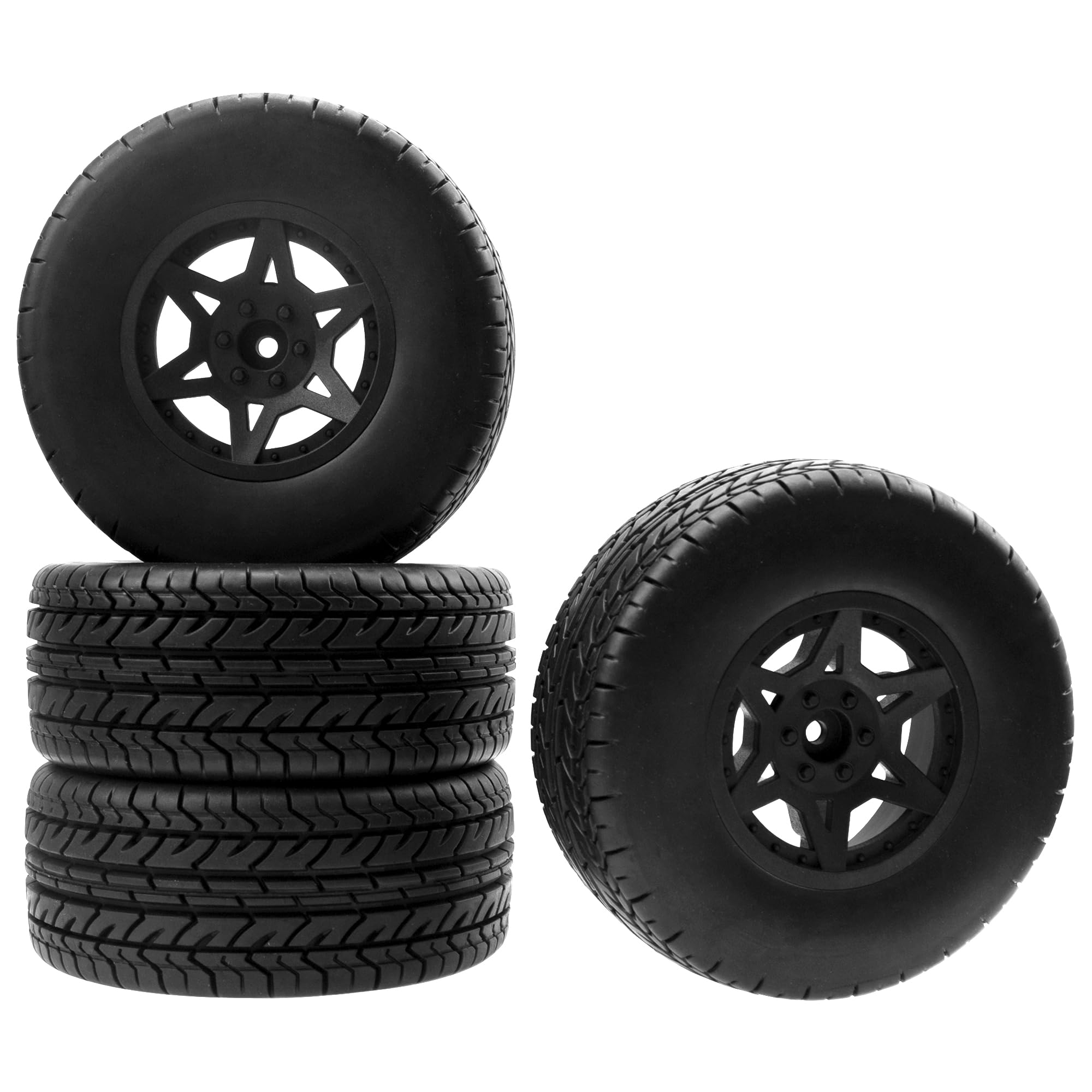 Amazon.com: HIRCQOO 4-Pack RC Short Course Truck Wheels & Tires w/Foam ...
