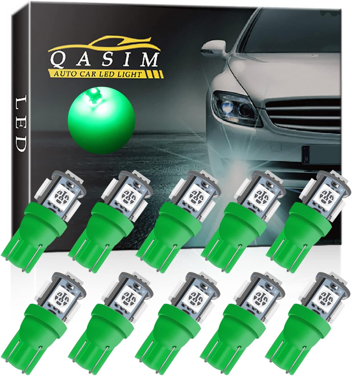 Amazon.com: LED BULB, REPLACEMENT, T3 WEDGE, GREEN, 5 PACK : Automotive