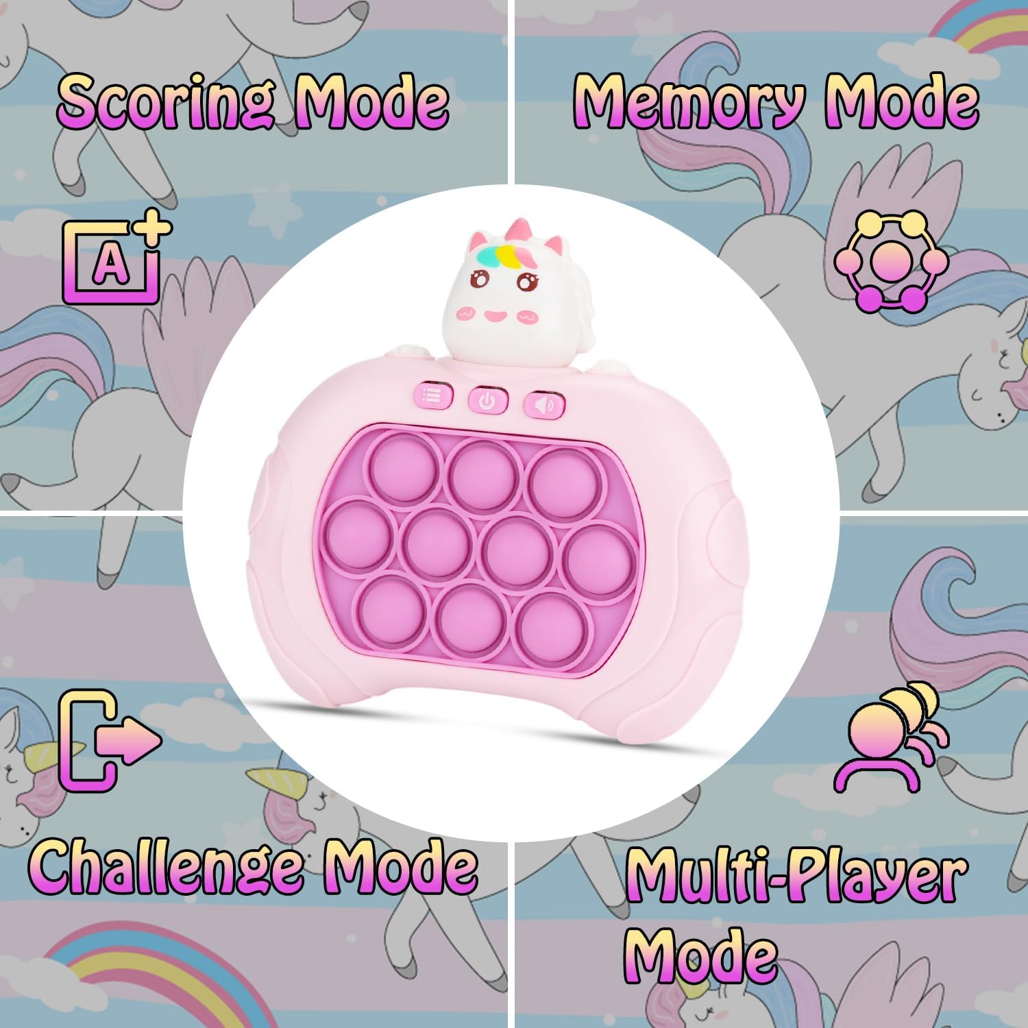 OAKTECH Handheld Push Game, Fast Push Game for Kids, Unicorn Quick Push ...