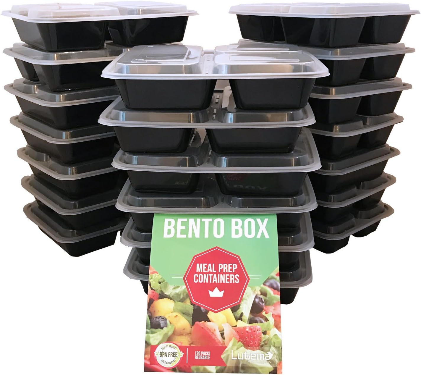 Amazon.com: Bento Box Meal Prep Container Packs - 3 Compartments For ...