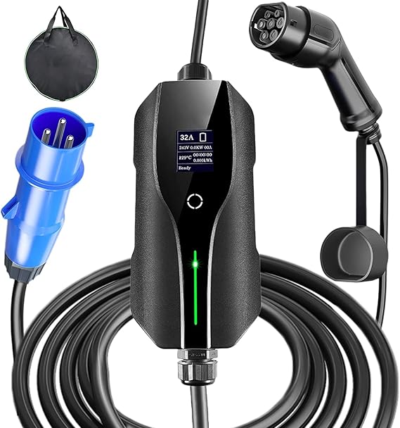 FNRIDS Tipo 2 EV Caricatore,Cavo di Ricarica per Auto Portatile con ...