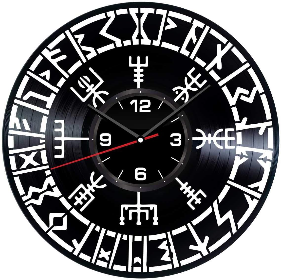 Amazon.com: Vegvisir Vikings Wall Clock Made of Vinyl Record - Stylish ...