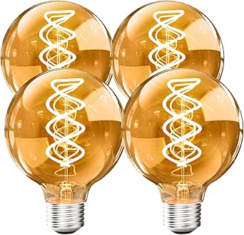 BOSITE G80 Vintage Edison Light Bulbs Dimmable 4W (40W Equivalent) Led ...