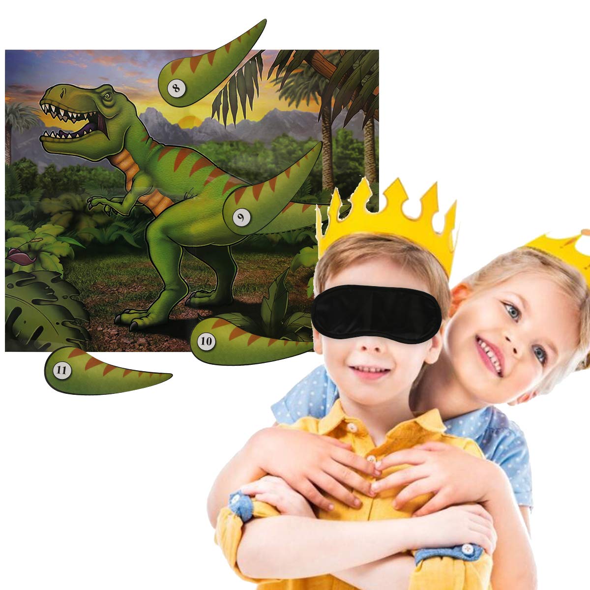 Buy Ruspela Pin the Tail on the Dinosaur Party Game, Birthday Party ...