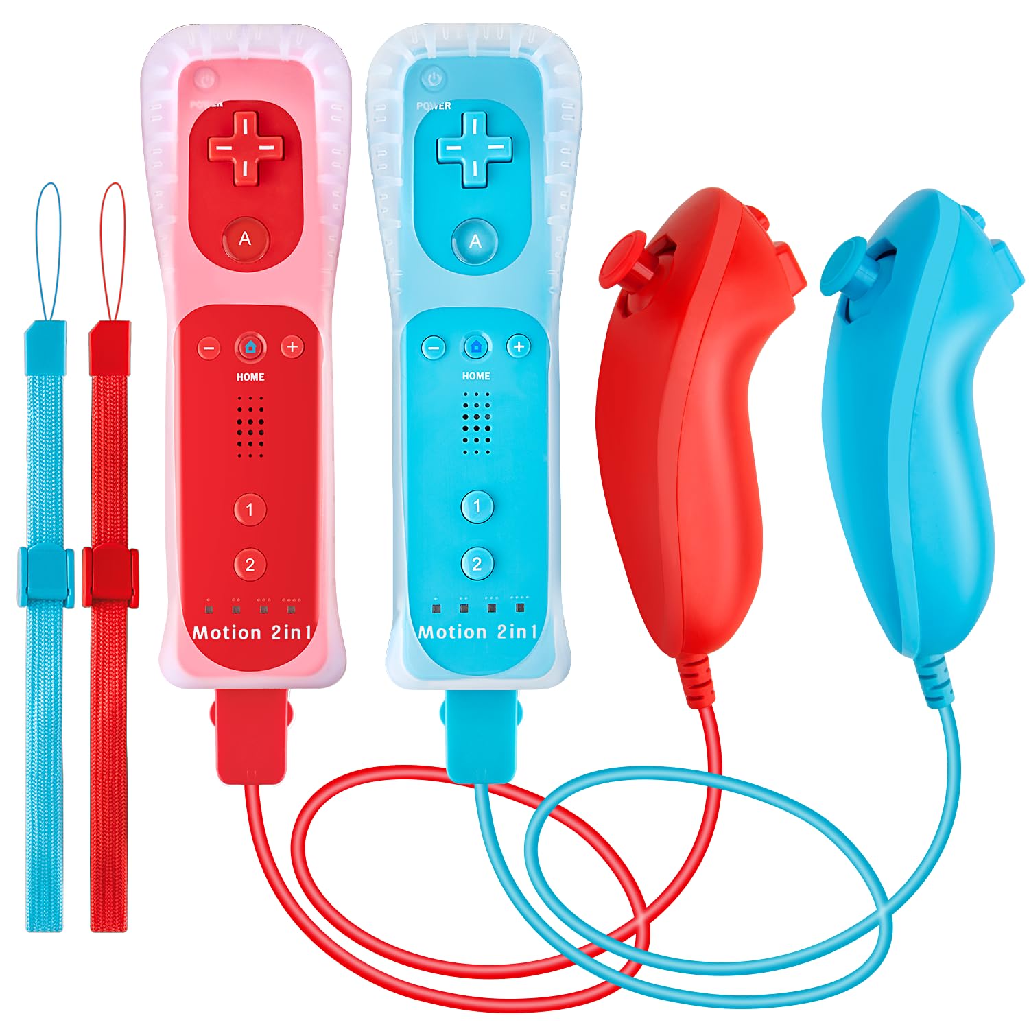 Amazon.com: DTianSir 2 Pack Wii Remote with Nunchuk Controller,Wireless ...